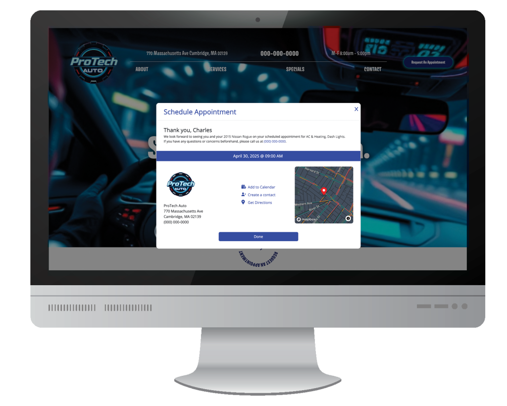 Online Auto Service Scheduler | Protractor Software